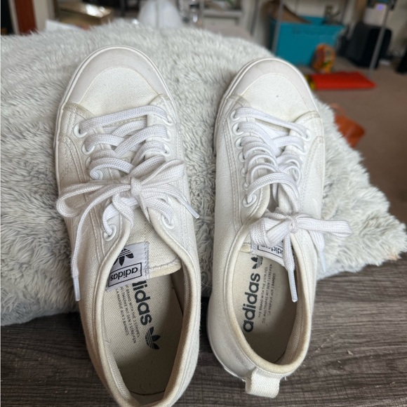 adidas | Shoes | Adidas Womens White Canvas Sneakers | Poshmark